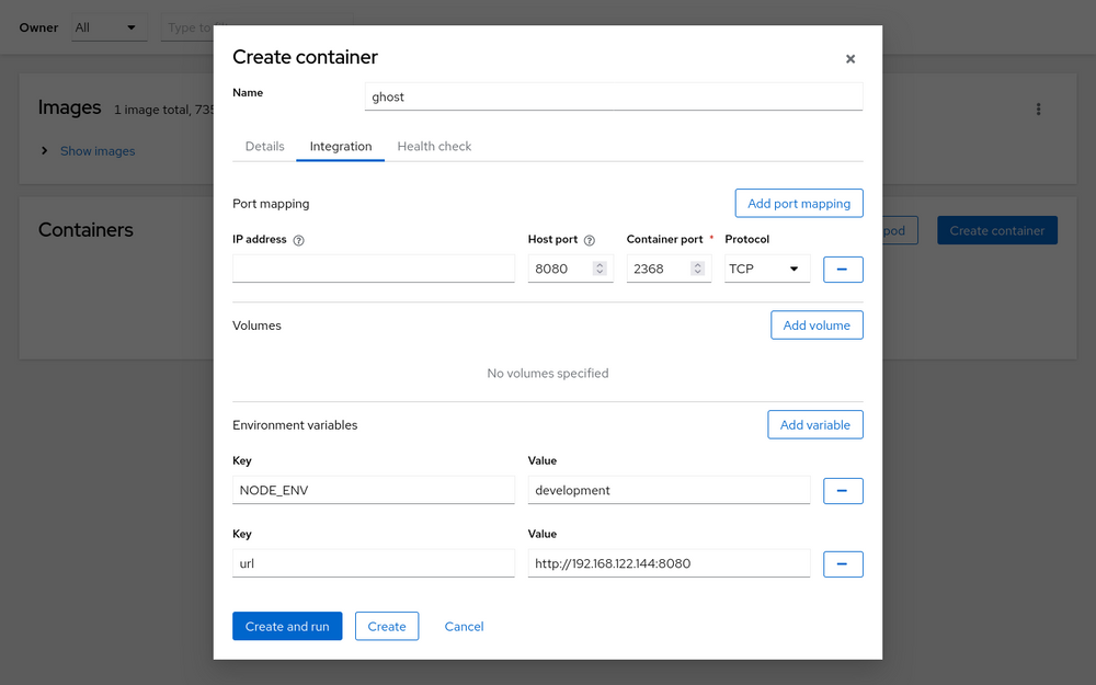 Podman - Web UI (via Cockpit)