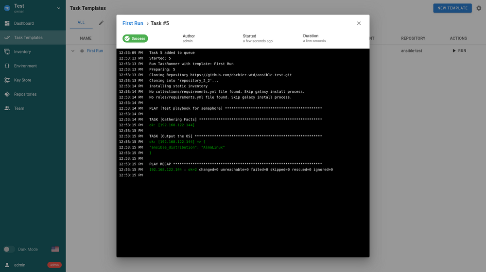 Spotlight - Ansible Semaphore